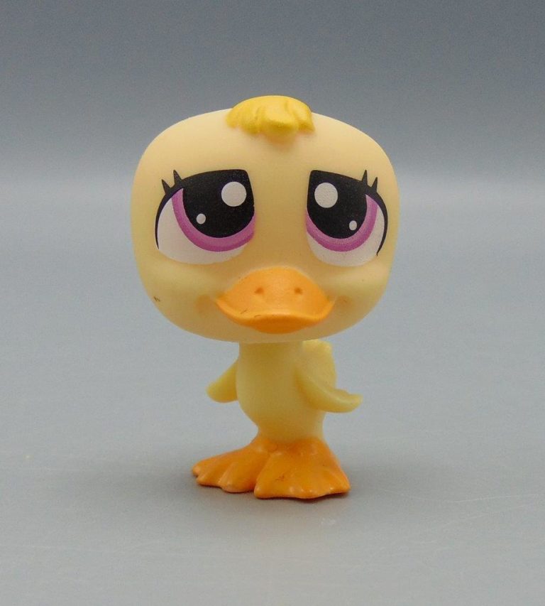 Littlest Pet Shop 1374 Yellow Duck with Large Purple Eyes LPS