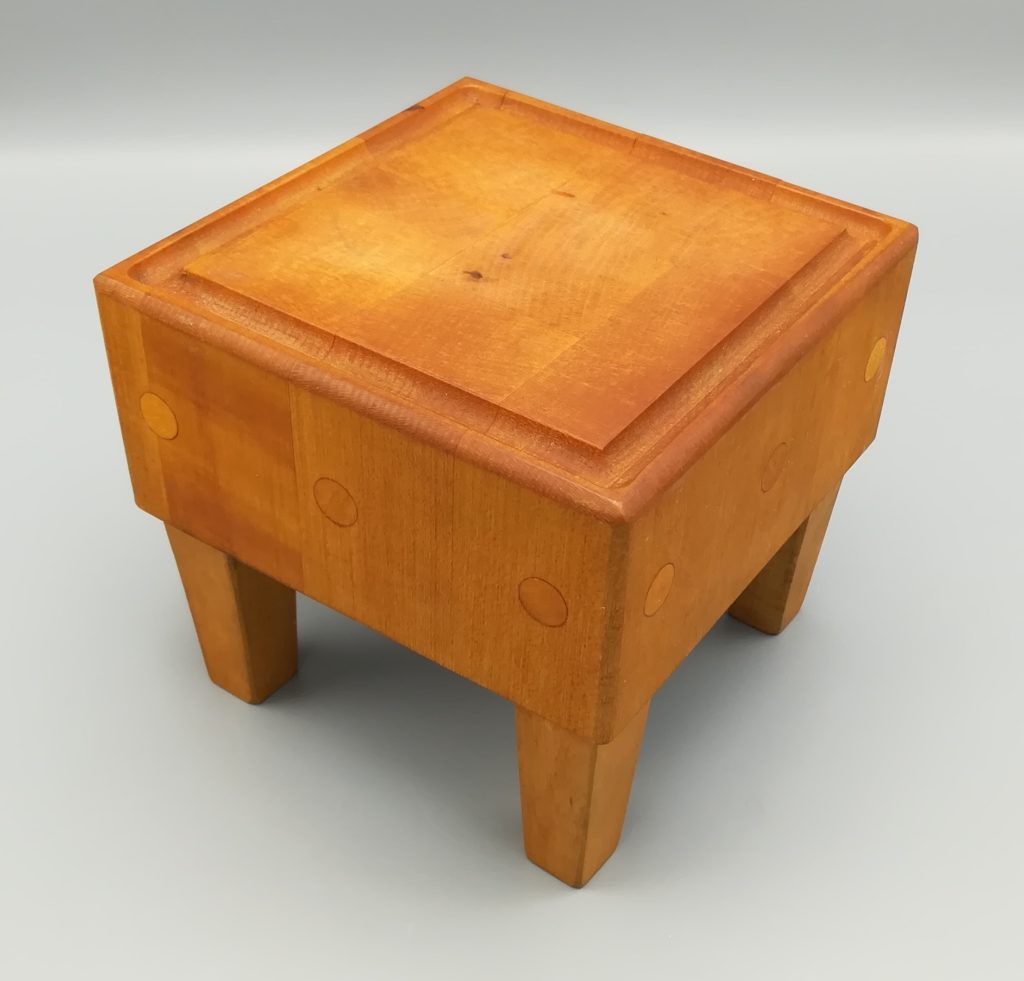 Vintage J K Adams Mini Butcher Block w/ Legs Cheese Cutting Board Vermont