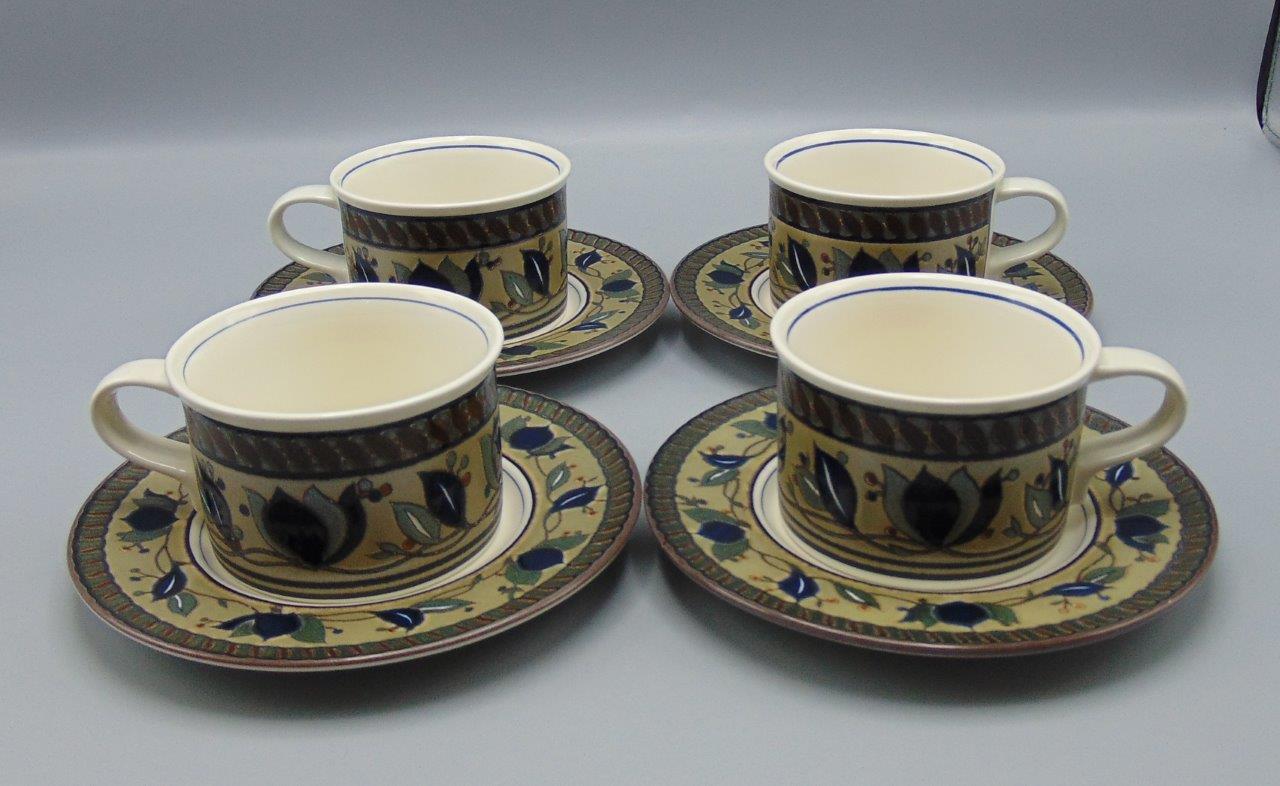 Mikasa Intaglio Arabella Lot of Four 2 1/8" Tea Cup and 6 1/2" Saucer ...