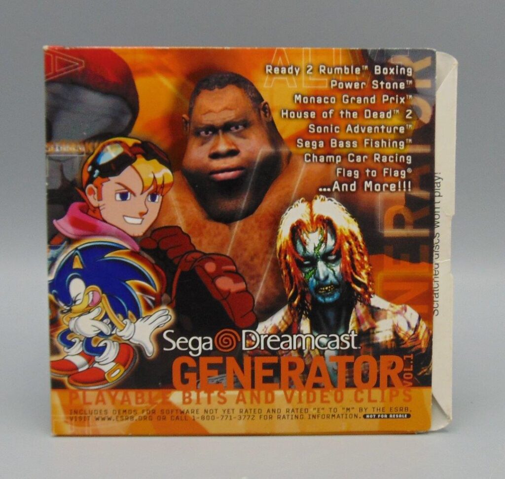 Generator Vol 1 Playable Bits and Video Clips Demo Disc (Sega Dreamcast)