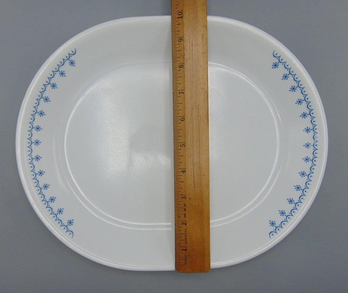 Corning Ware Corelle Blue Snowflake Garland 12" Oval Platter